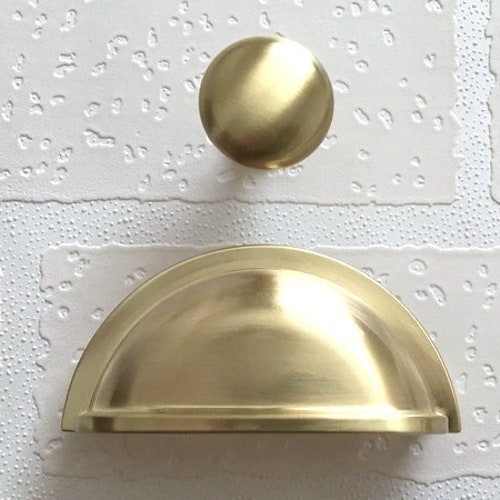 3 Gold Cup Pull Drawer Pulls Handle Dresser Pulls Knobs - Etsy