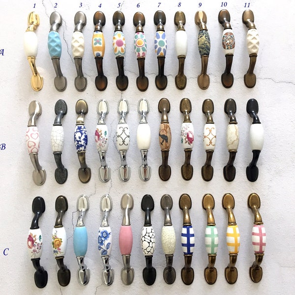 Ceramic Floral Cabinet Handles - Etsy