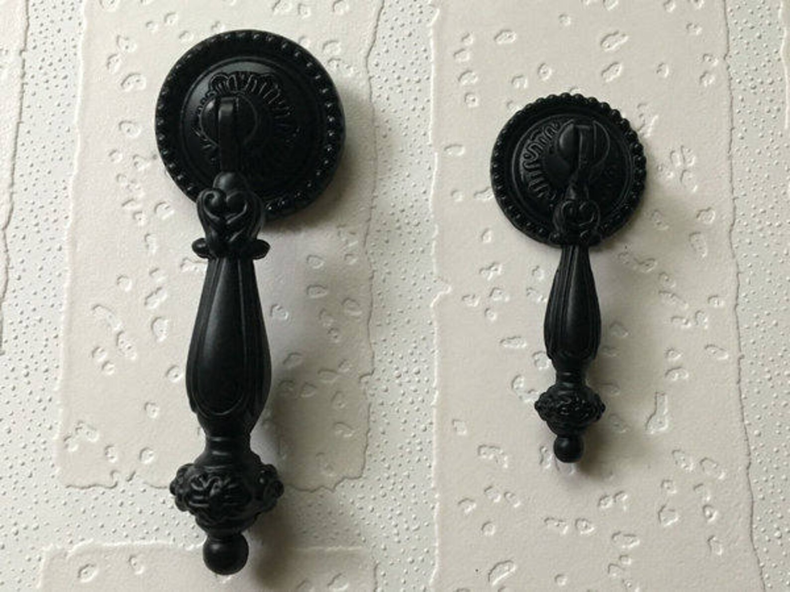 Black Drop Pulls Drawer Knob Pull Dresser Pulls Handles Retro | Etsy