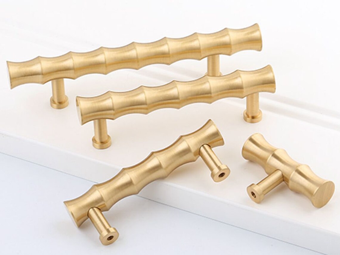 Brass Drawer Pull Bamboo Cabinet Handles Dresser Knob Drawer - Etsy