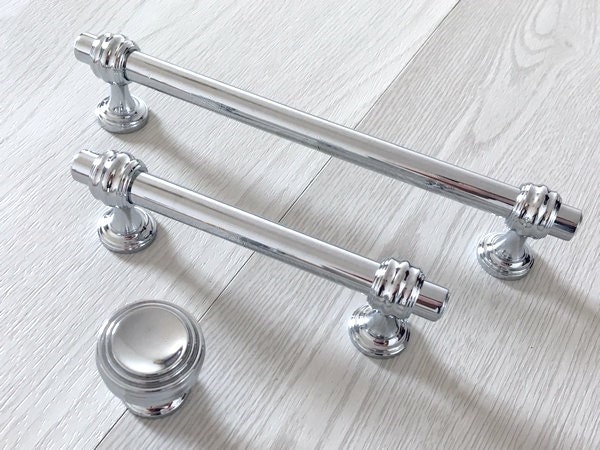 Chrome Cabinet Pull Handle Knob Drawer Pulls Handle Pull Knobs | Etsy