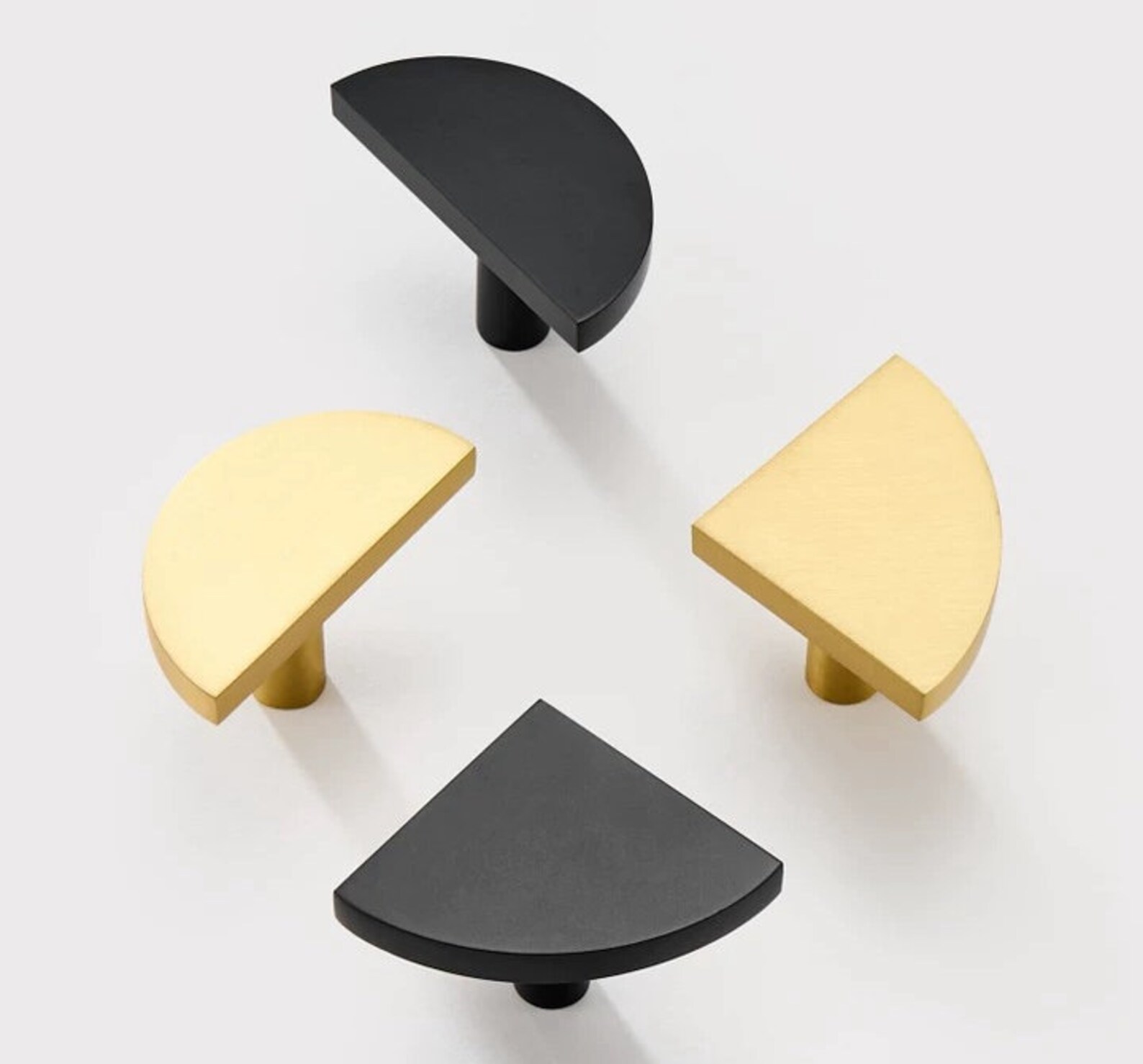 Brass Knob Half Circle Knobs Sector Cabinet Pulls Handles Half - Etsy