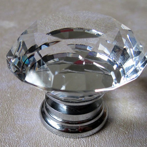 Glass Knobs / Clear Crystal Knob / Drawer Knobs / Dresser - Etsy