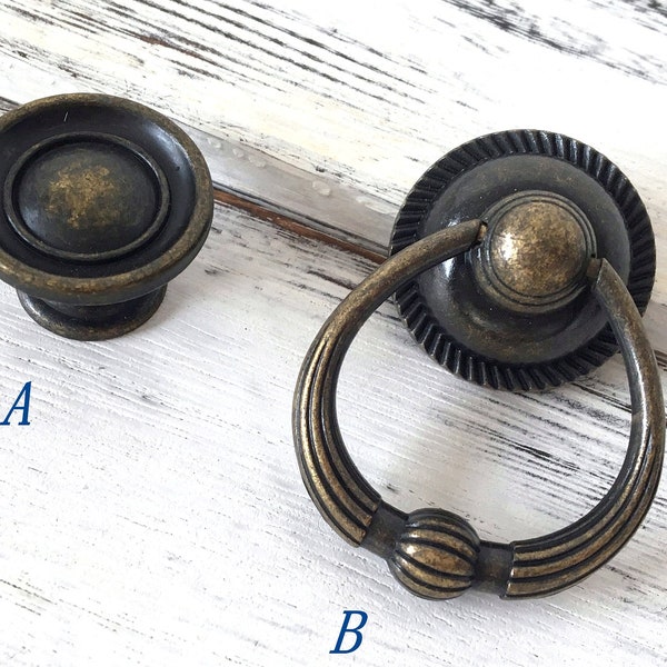 Antique Bronze Pulls Ring - Etsy