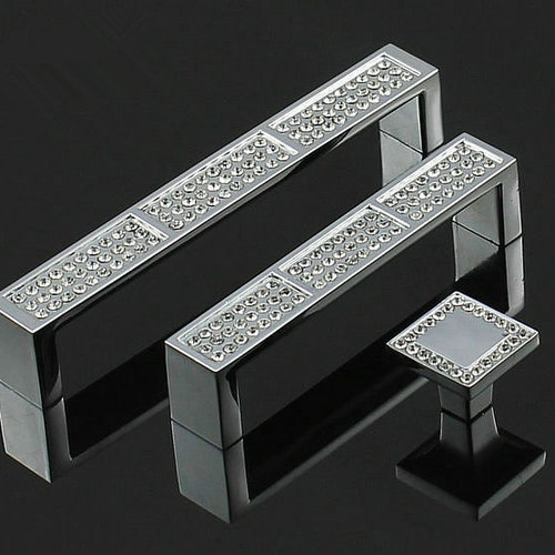 Crystal Dresser Handles Drawer Pulls Handles Knobs Silver - Etsy