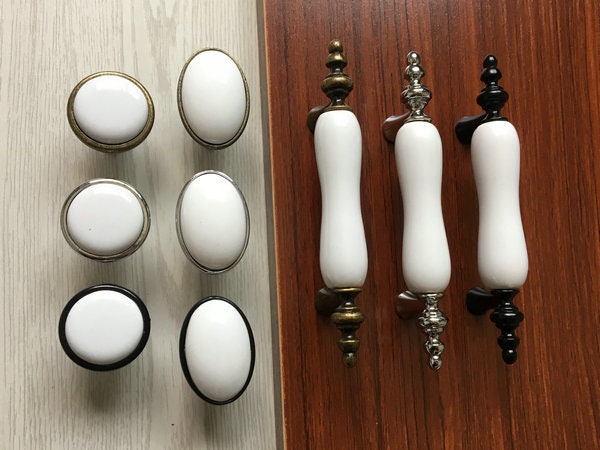 3 C-C Drawer Pulls Handles Knobs Ceramic Knob Dresser | Etsy