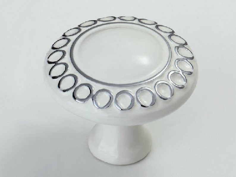 Silver Circle Knob Dresser Knob Drawer Knobs Pulls Handles / - Etsy