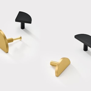 Brass Knob Half Circle Knobs Sector Cabinet Pulls Handles Half Moon Drawer Pull Cabinet Knobs ...