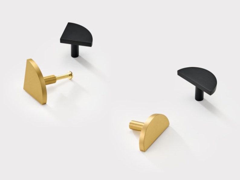 Brass Knob Half Circle Knobs Sector Cabinet Pulls Handles Half - Etsy