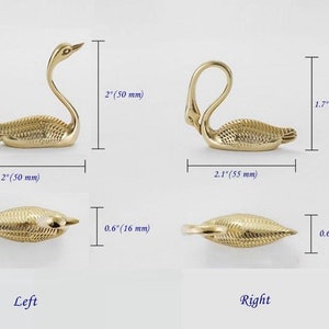 Elegant Swan Brass Drawer Knobs Gold Knobs Pairs Artsy Kitchen Cabinet Pulls Decorative Door ...