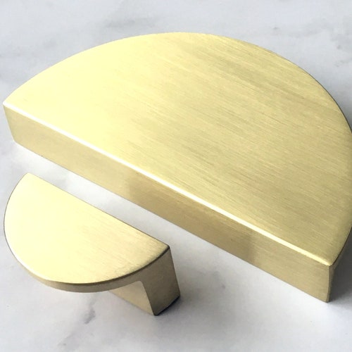 1.25 2.5 C-C Half Circle Brushed Gold Pulls Drawer | Etsy