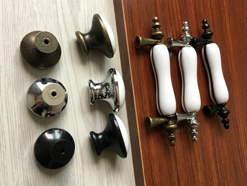 3 C-C Drawer Pulls Handles Knobs Ceramic Knob Dresser | Etsy