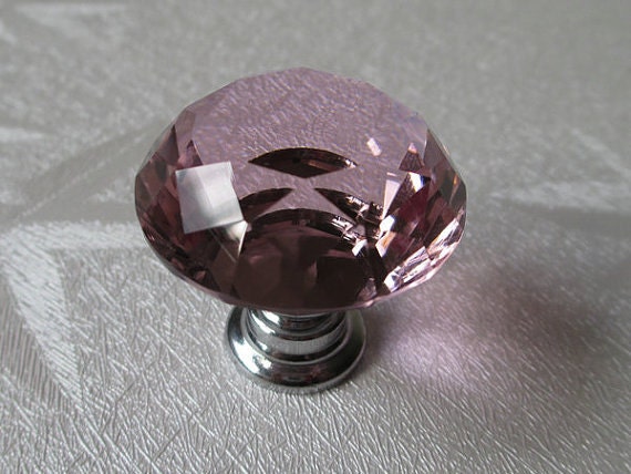 Glass Knobs Pink Crystal Knobs / Dresser Knobs / Drawer Knobs | Etsy