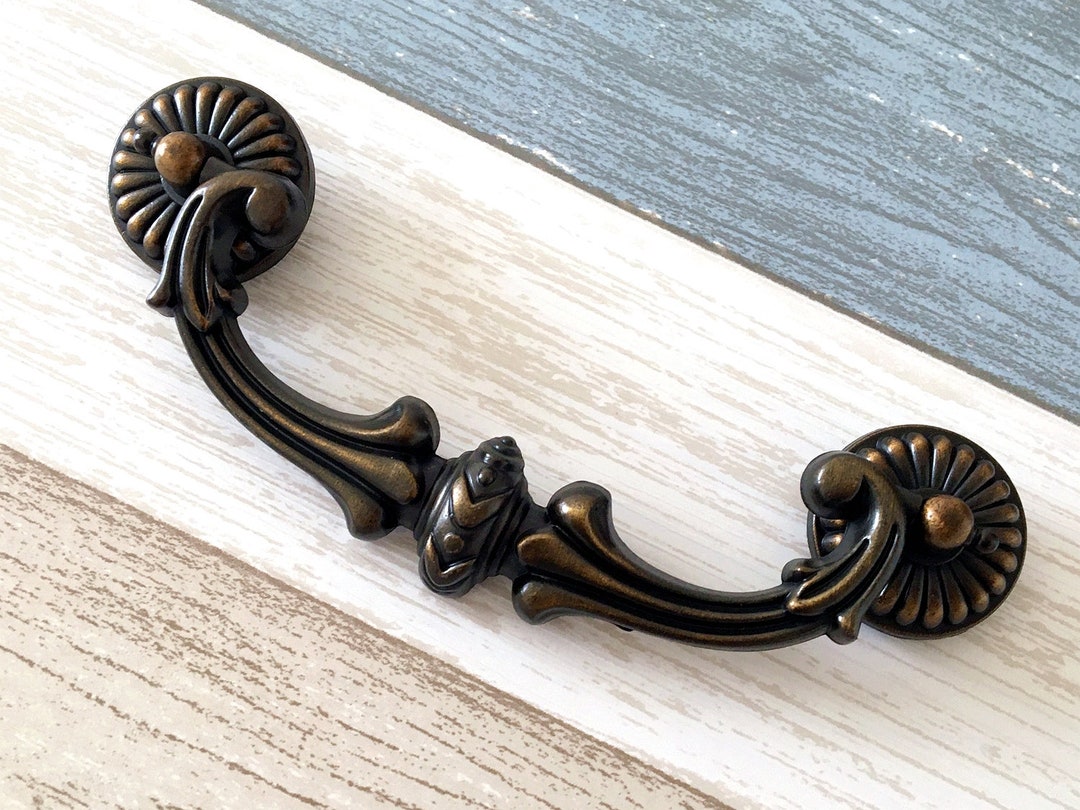 3.75" 5" Drop Handle Bail Pull Vintage Style Dresser Drawer Knob Swing ...