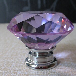 Lavender Glass Knobs / Dresser Knobs / Drawer Knobs Pulls Handles Purple Crystal Knob Pull ...