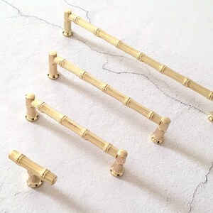 3.75" 5" 7.5" Gold Bamboo Handle Drawer Handles Dresser Pull Drawer ...