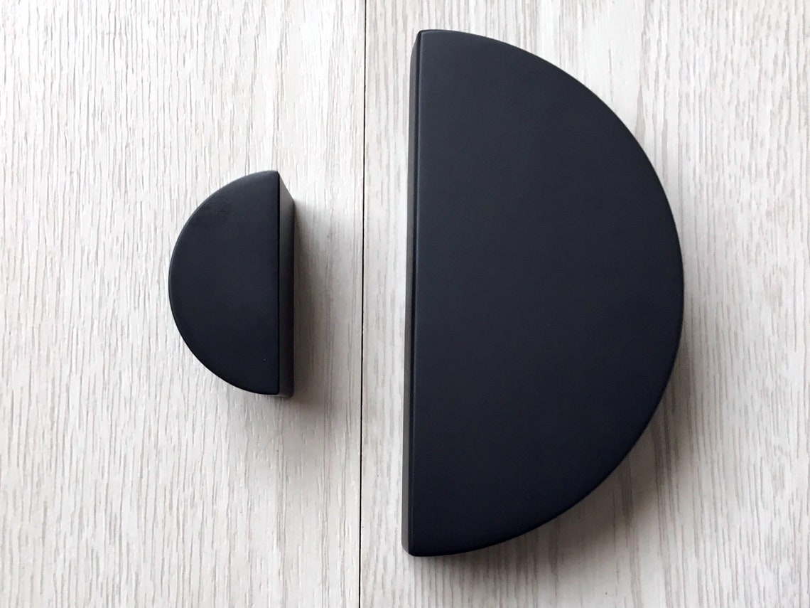 1.25 2.5 C-C Half Circle Pull Black Drawer Pulls - Etsy Canada