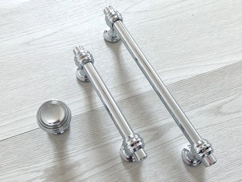 Chrome Cabinet Pull Handle Knob Drawer Pulls Handle Pull Knobs | Etsy