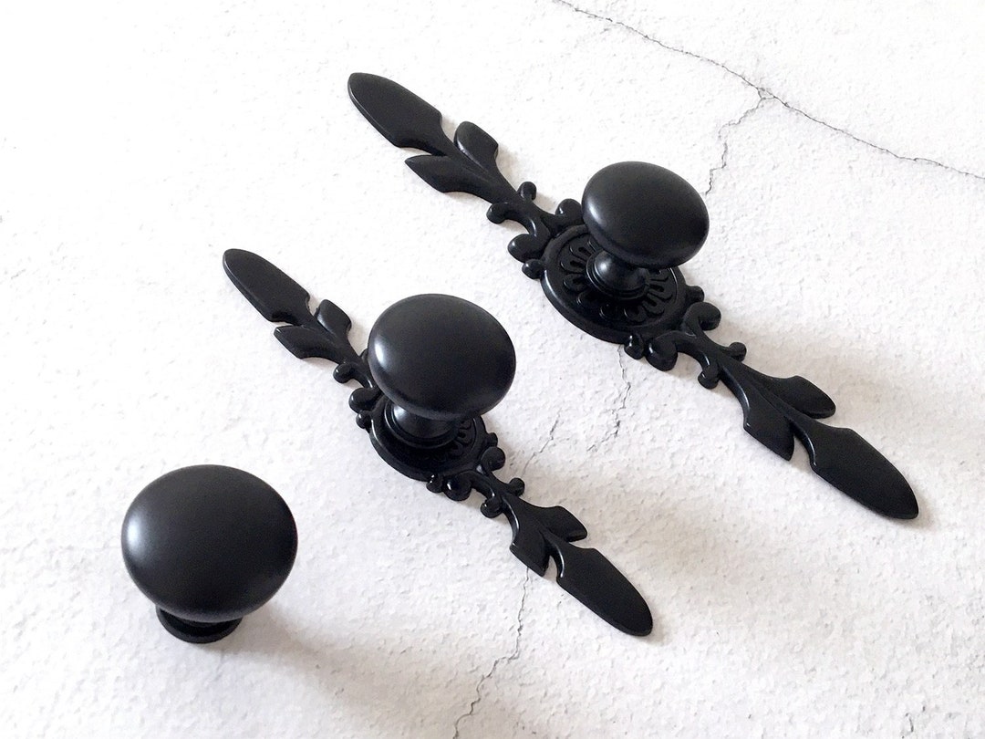Black Cabinet Knob Black Drawer Knobs Pulls Handles Door Pull Back ...