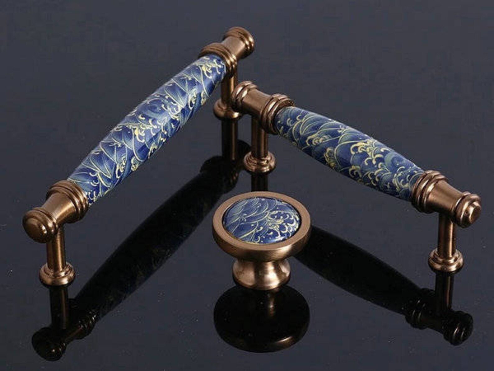 3.75 5 Blue Dresser Pulls Drawer Pull Handles - Etsy