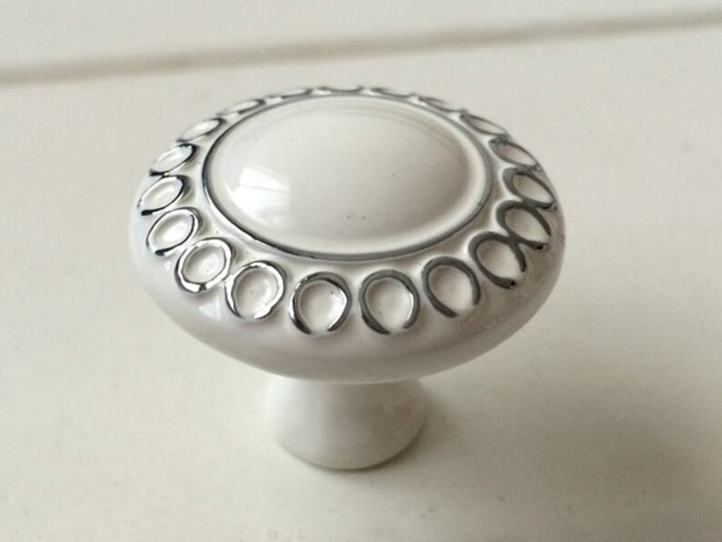 Silver Circle Knob Dresser Knob Drawer Knobs Pulls Handles / - Etsy