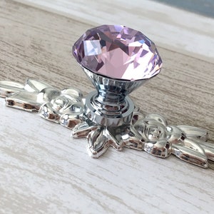 Pink Crystal Knob Drawer Knobs Glass Knob Dresser Knobs Rhinestone Pulls Handles Kitchen Cabinet ...