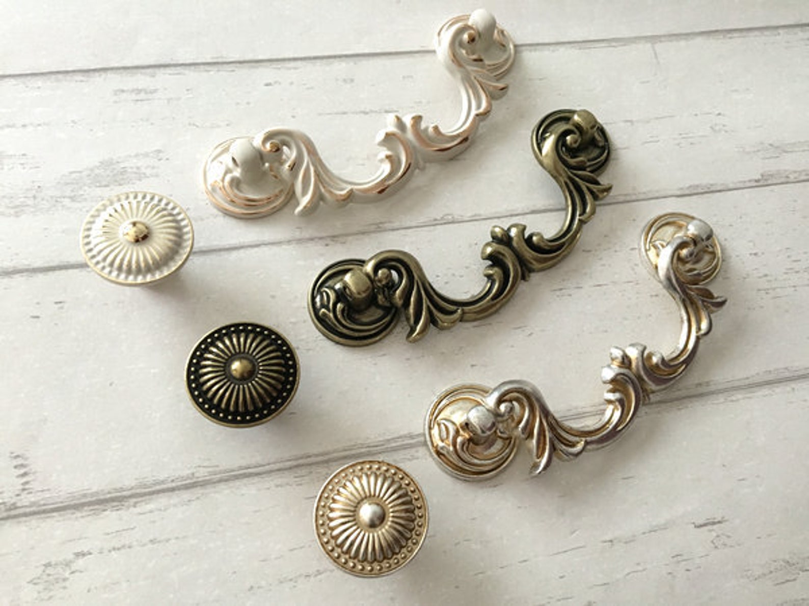 4.25 Shabby Chic Drawer Pulls Handles Dresser Knob Cream | Etsy