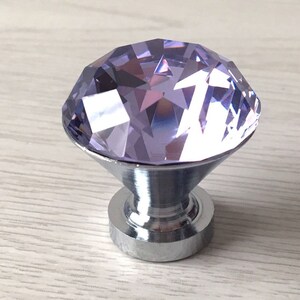 Purple Crystal Drawer Knobs Glass Knob Dresser Knobs Rhinestone Pulls ...