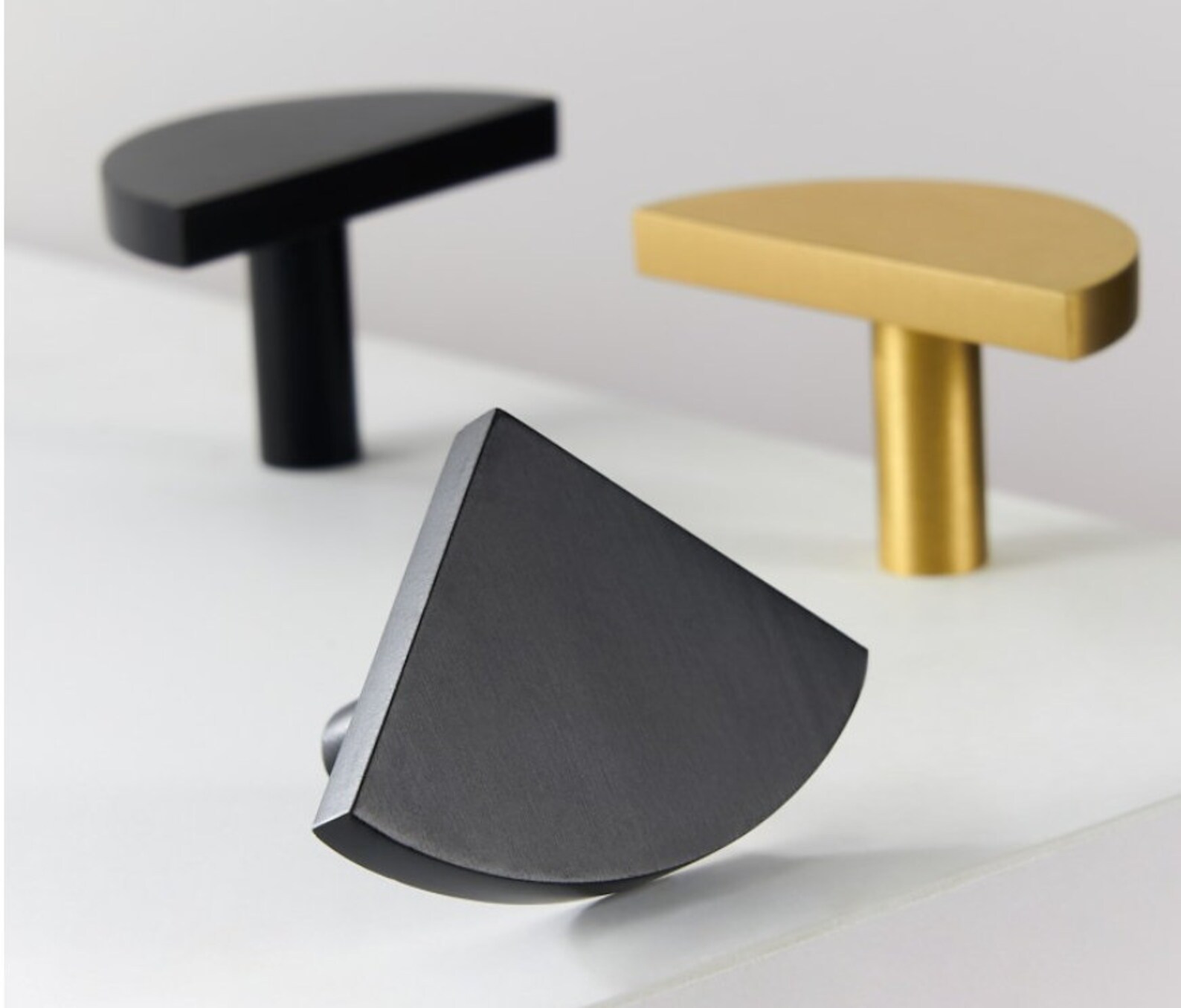 Brass Knob Half Circle Knobs Sector Cabinet Pulls Handles Half - Etsy