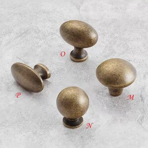 Classic Antique Bronze Cabinet Knob Vintage Look Dresser Drawer Pull ...