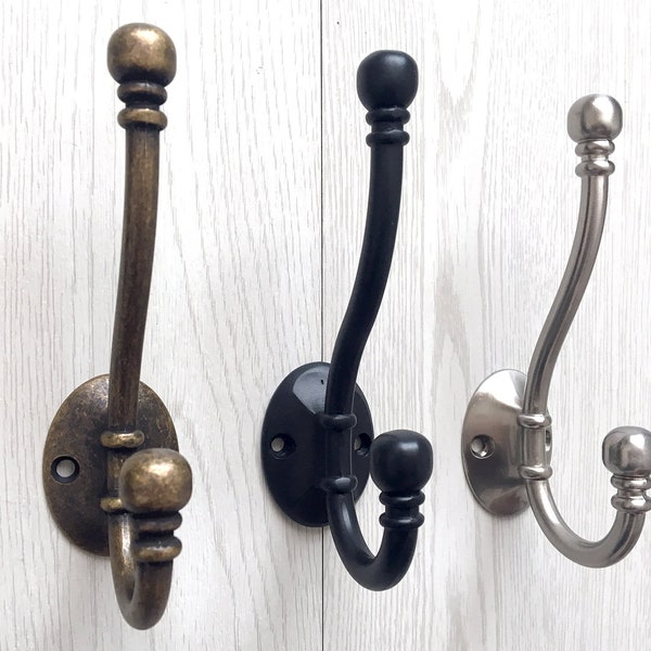 Brushed Brass Coat Hooks - Etsy UK