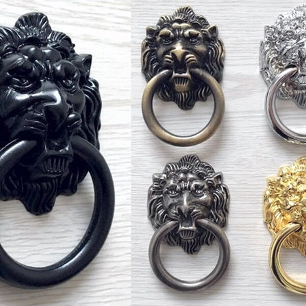 Lion Knocker Drawer Pull - Etsy