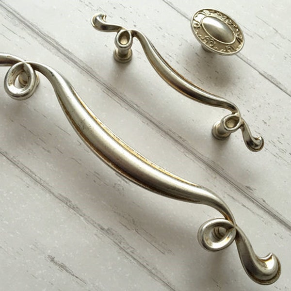 Silver Drawer Pulls - Etsy