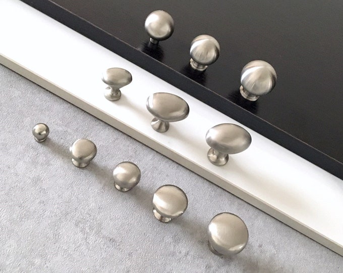 Modern Brushed Nickel Mini Ball Knobs Tiny Drawer Knobs Stainless Steel ...