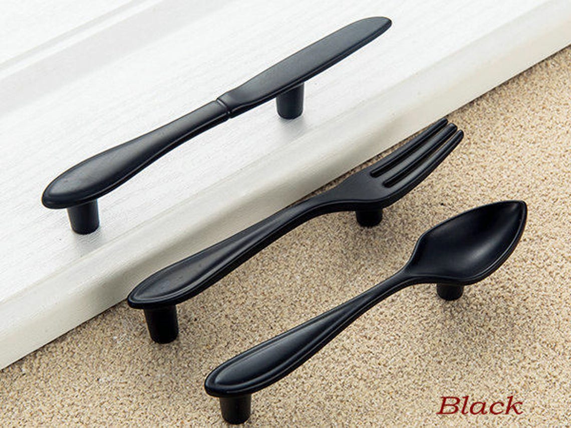 3 Spoon Fork Knife Handle Kitchen Cabinet Handles - Etsy
