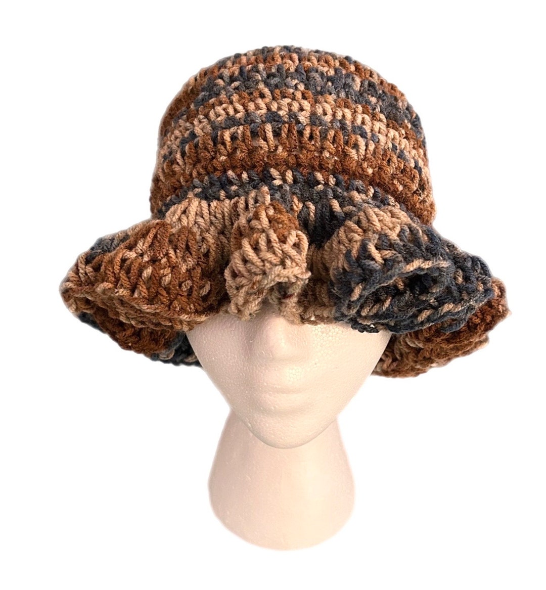 Crochet Ruffle Hat, Multi Ruffle Bucket Hat by Tropical Designs 4U - Etsy