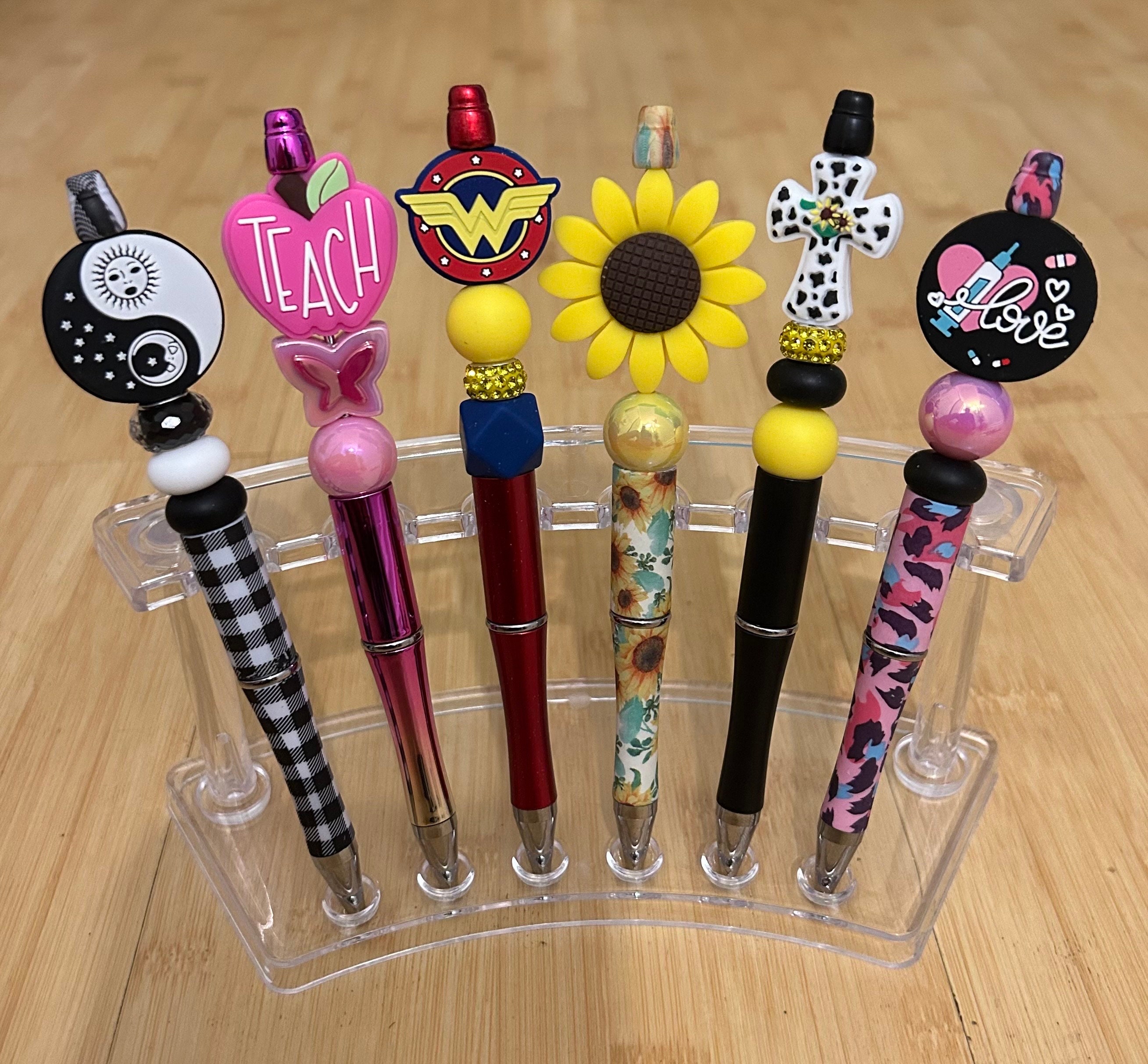 Beaded Pens/ Silicone Beadable Pens/ Inspirational, Teach, Sun Moon ...