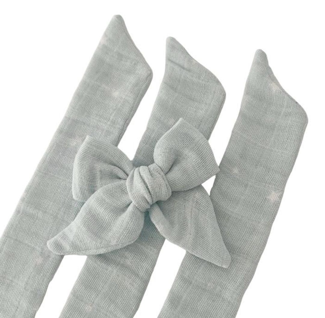 Light Blue Stars - Set of 3 - Bow Strips - 3-4" Bows - Double Gauze ...