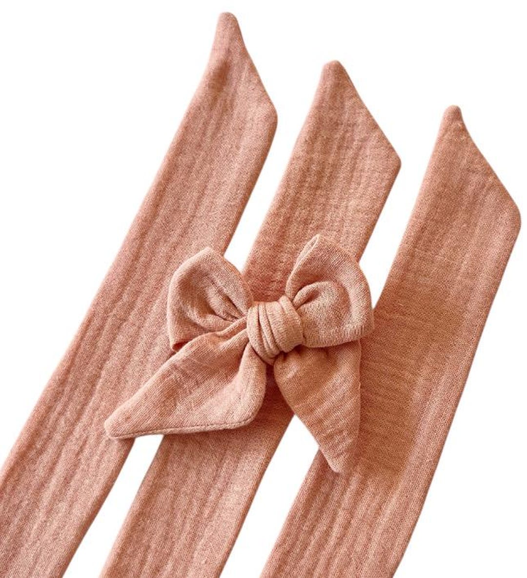 Peach - Set of 3 - Bow Strips - 3-4" Bows - Double Gauze - DIY Bows ...