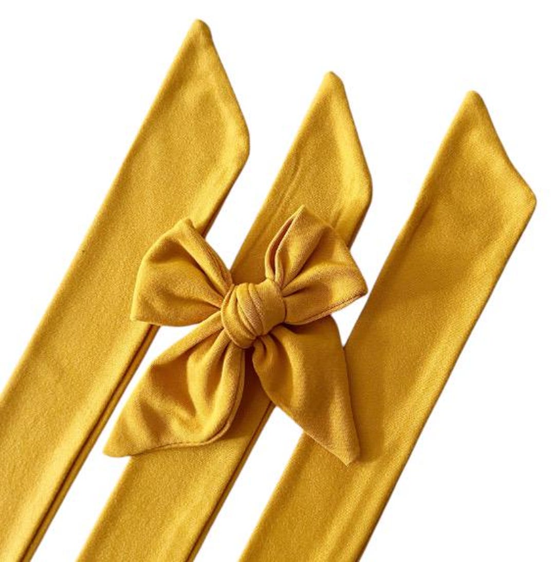 Mustard DBP - Set of 3 - Bow Strips - 3-4" Bows - Double Brushed Poly ...