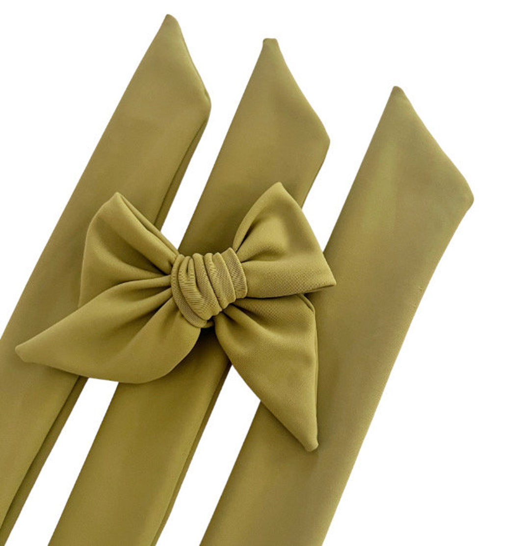 Olive Swim - Set of 3 - Bow Strips - 3-4" Bows - DIY Bows - Hand Tied ...