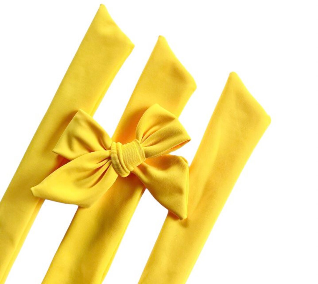 Yellow Swim - Set of 3 - Bow Strips - 3-4" Bows - Fabric - DIY Bows ...