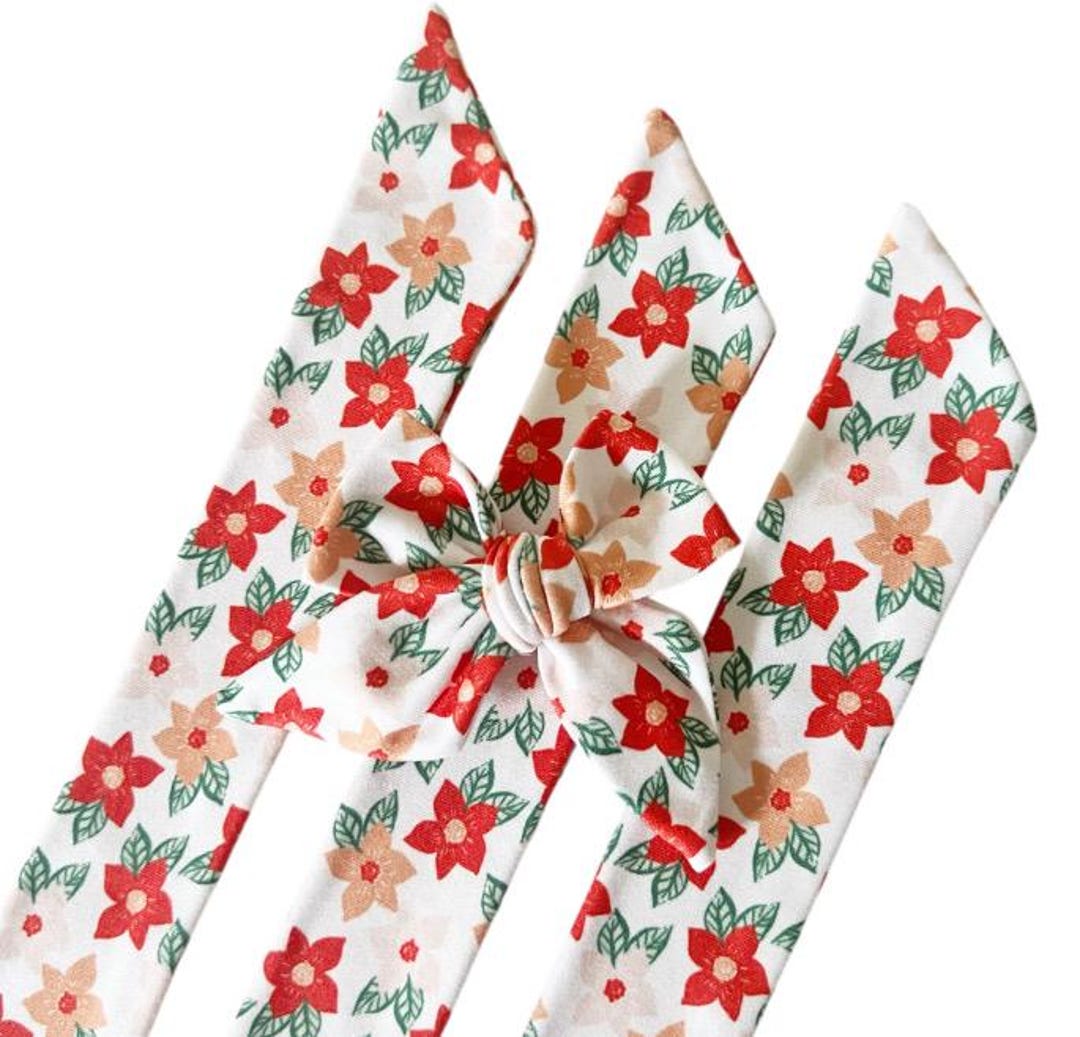 Clearance - Poinsettias - Set of 3 - Bow Strips - 3-4" Bows - Double ...