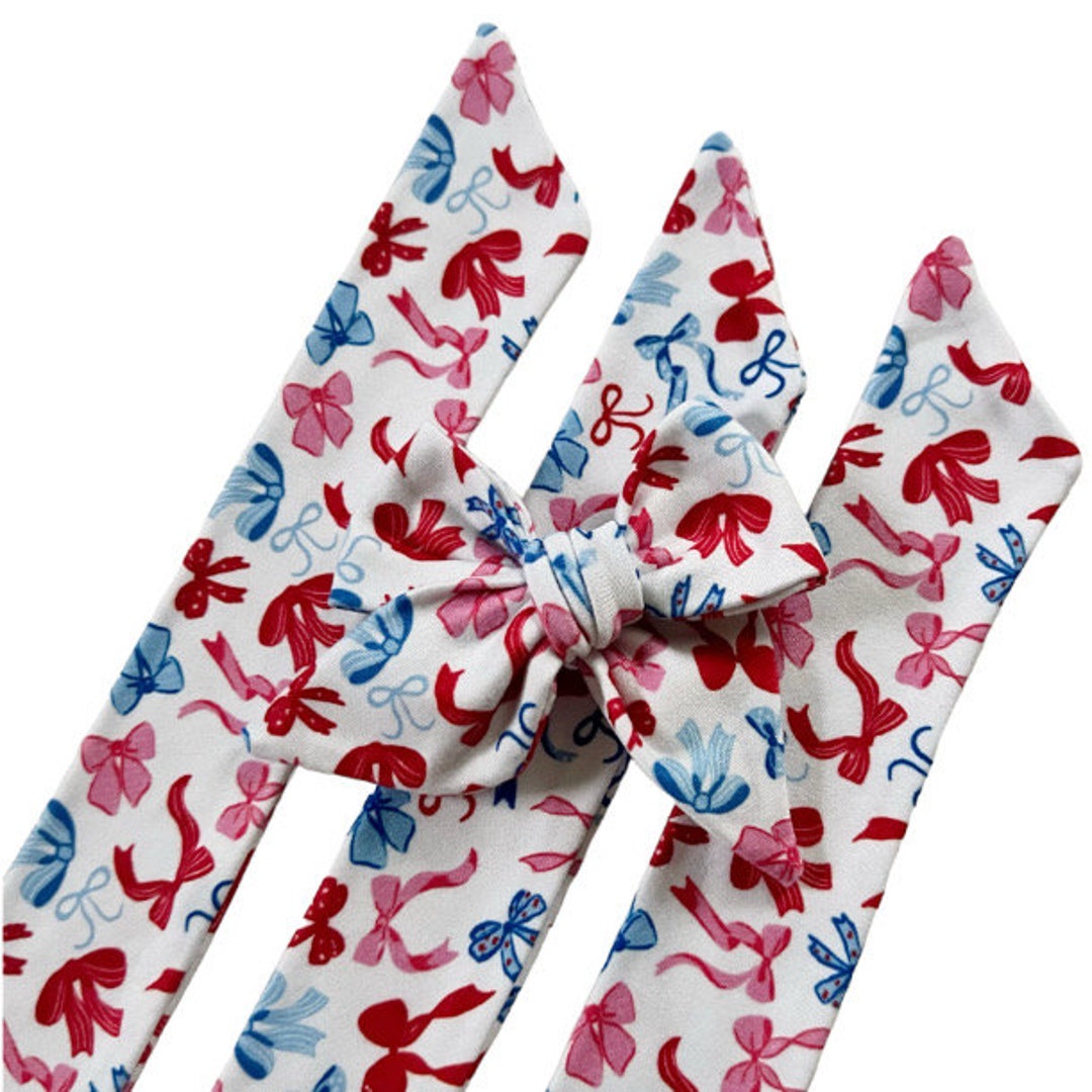 Patriotic Bows Set of 3 DBP Bow Strips 3-4 Bows DIY Bows Hand Tied Bow ...