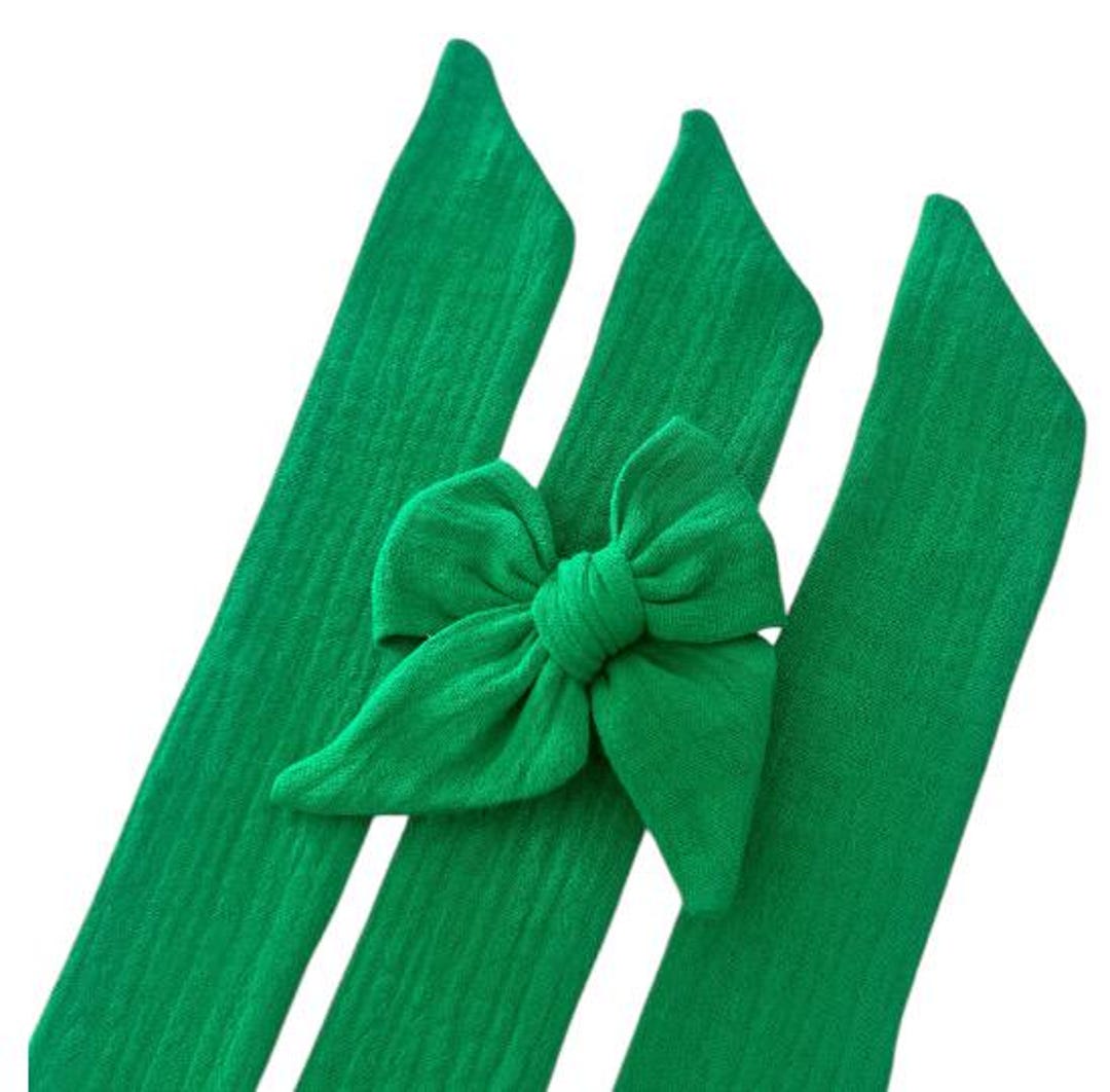 Kelly Green - Set of 3 - Bow Strips - 3-4" Bows - Double Gauze - DIY ...