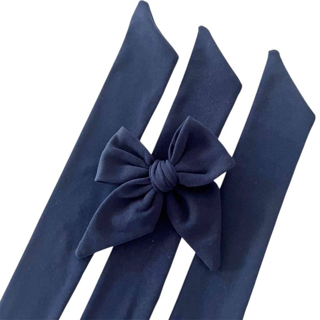 Navy Blue DBP - Set of 3 - Bow Strips - 3-4" Bows - Double Brushed Poly ...