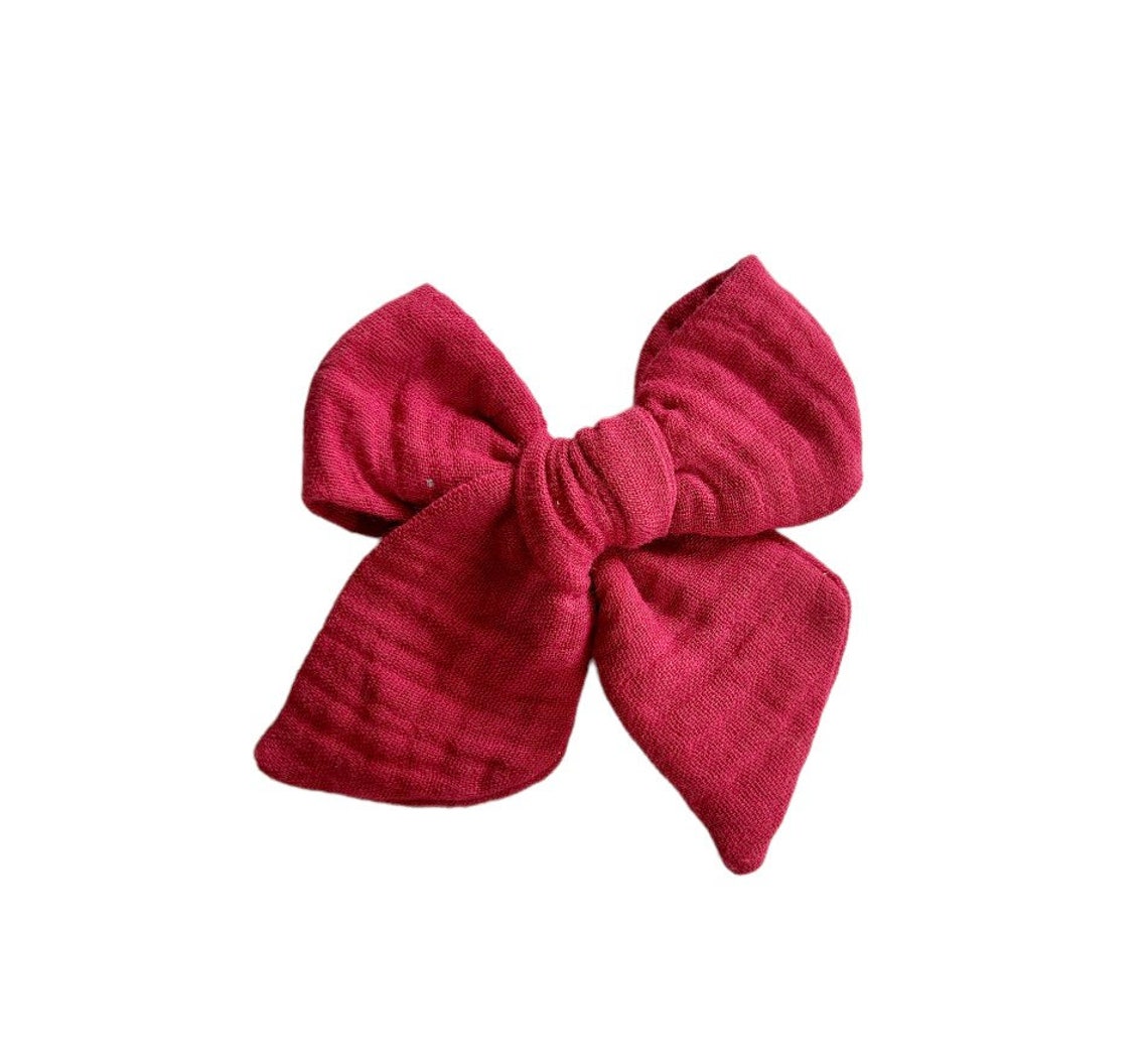 Crimson - Set of 3 - Bow Strips - 3-4" Bows - Double Gauze - DIY Bows ...