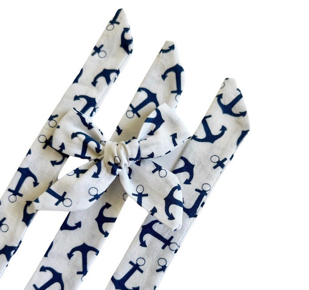 Clearance - Anchors - Set of 3 - Bow Strips - 2-3" Bow - Cotton Fabric ...