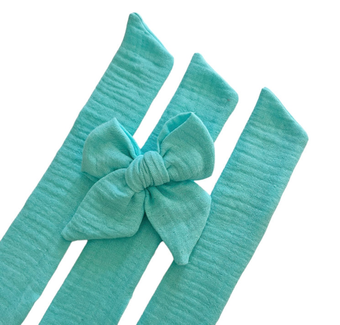 Sea Foam - Set of 3 - Bow Strips - 3-4" Bows - Double Gauze - DIY Bows ...