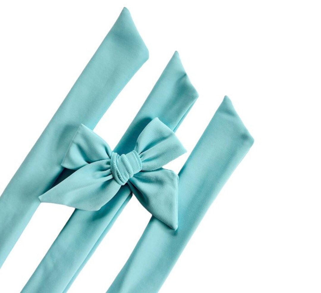 Light Blue Swim - Set of 3 - Bow Strips - 3-4" Bows - Fabric - DIY Bows ...
